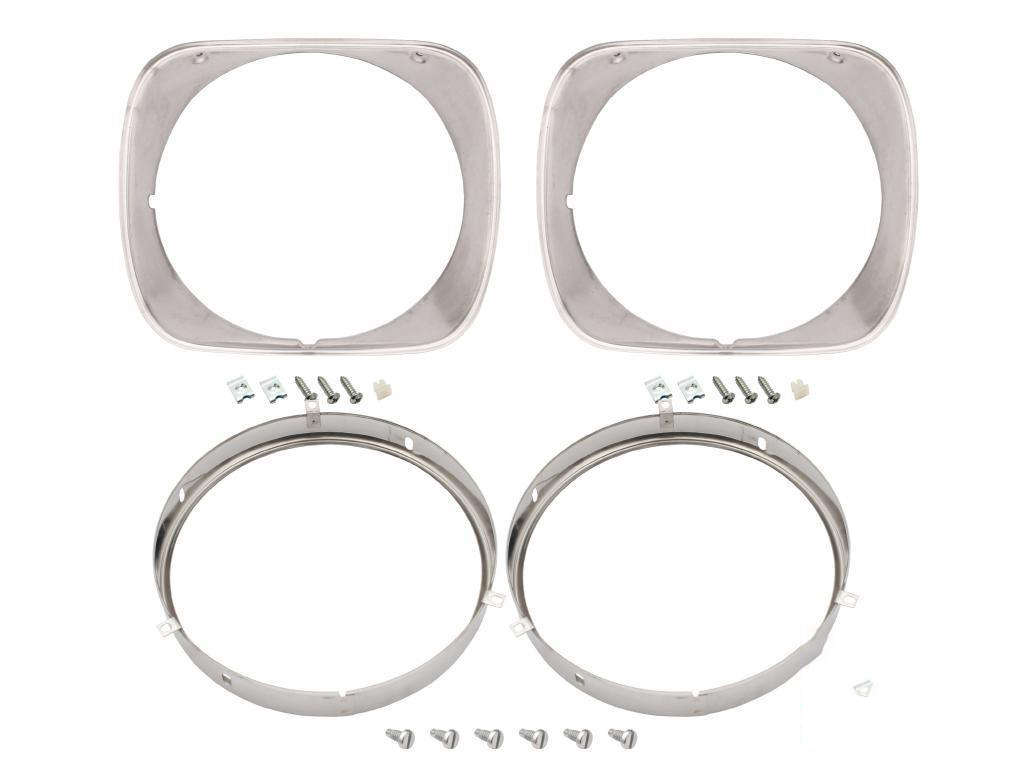 Holden Headlight Rim Kit Inn&Out L&R HQ All Single Silver - Classic ...