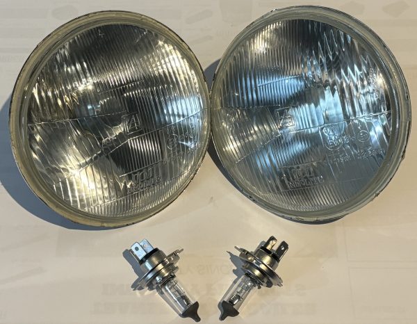 H4 HEADLIGHT 7" CURVED GLASS SUIT FORD HOLDEN VALIANT & VARIOUR EARLY ...